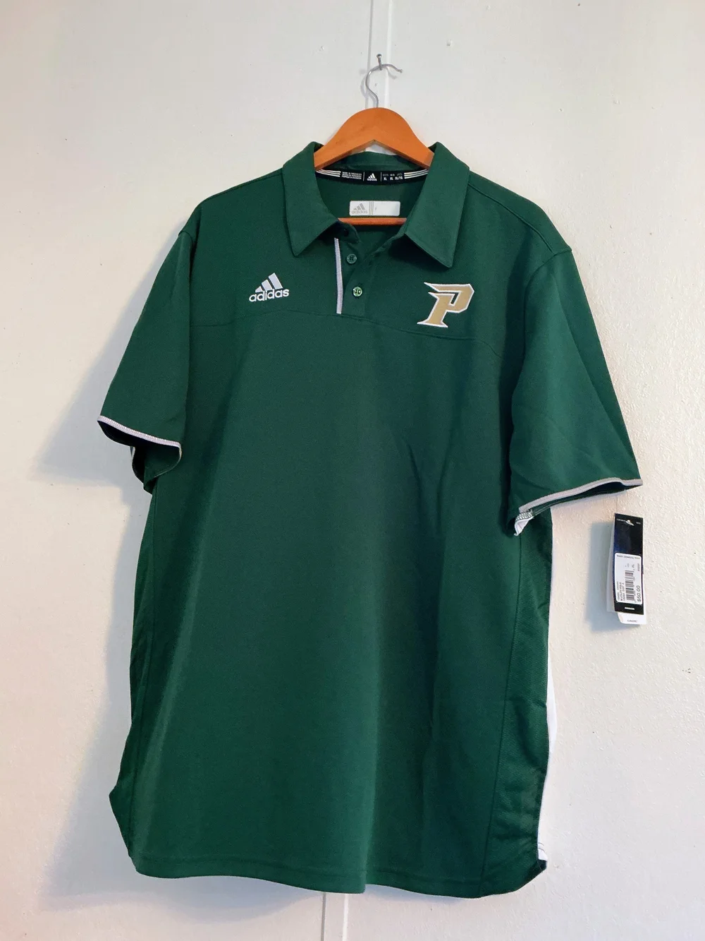 adidas | Shirts | Adidas Mens Dark Green Polo With White Trim And ...
